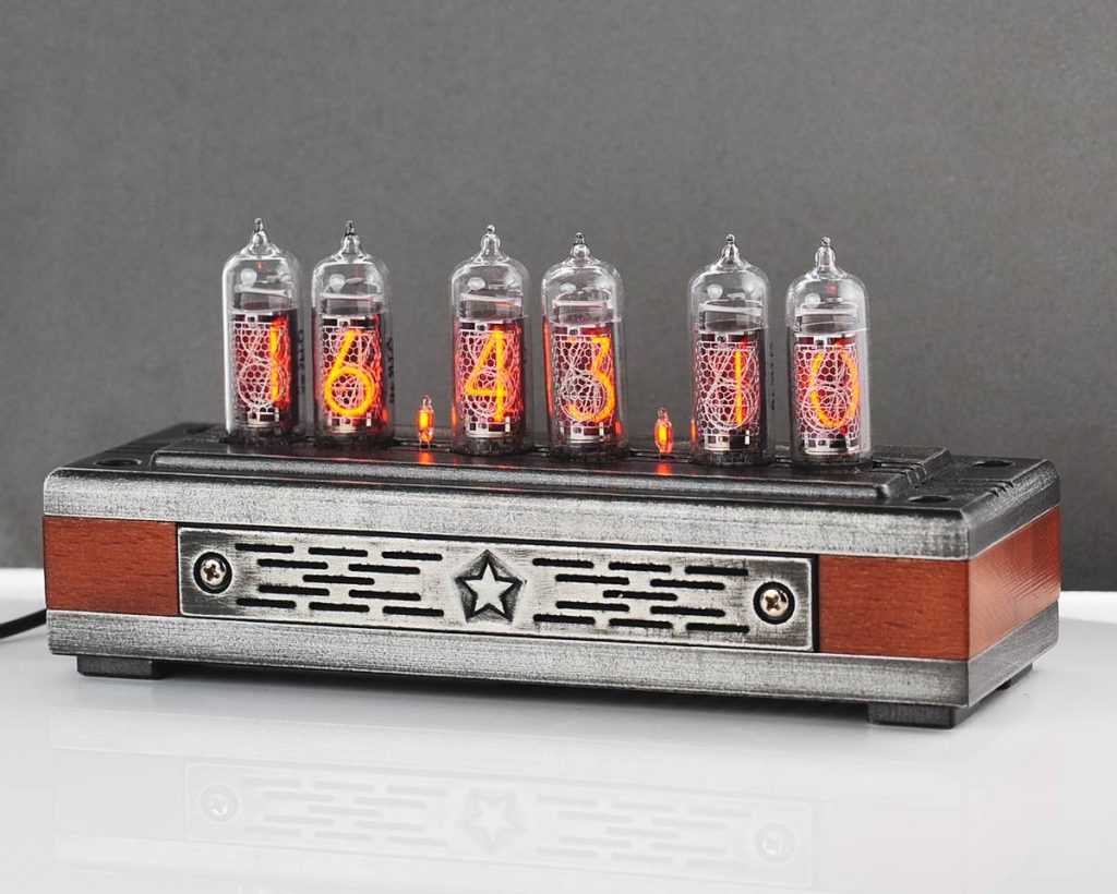 Vintage soviet 6 cold-cathode tubes retro clock - SovietWatchStore.com