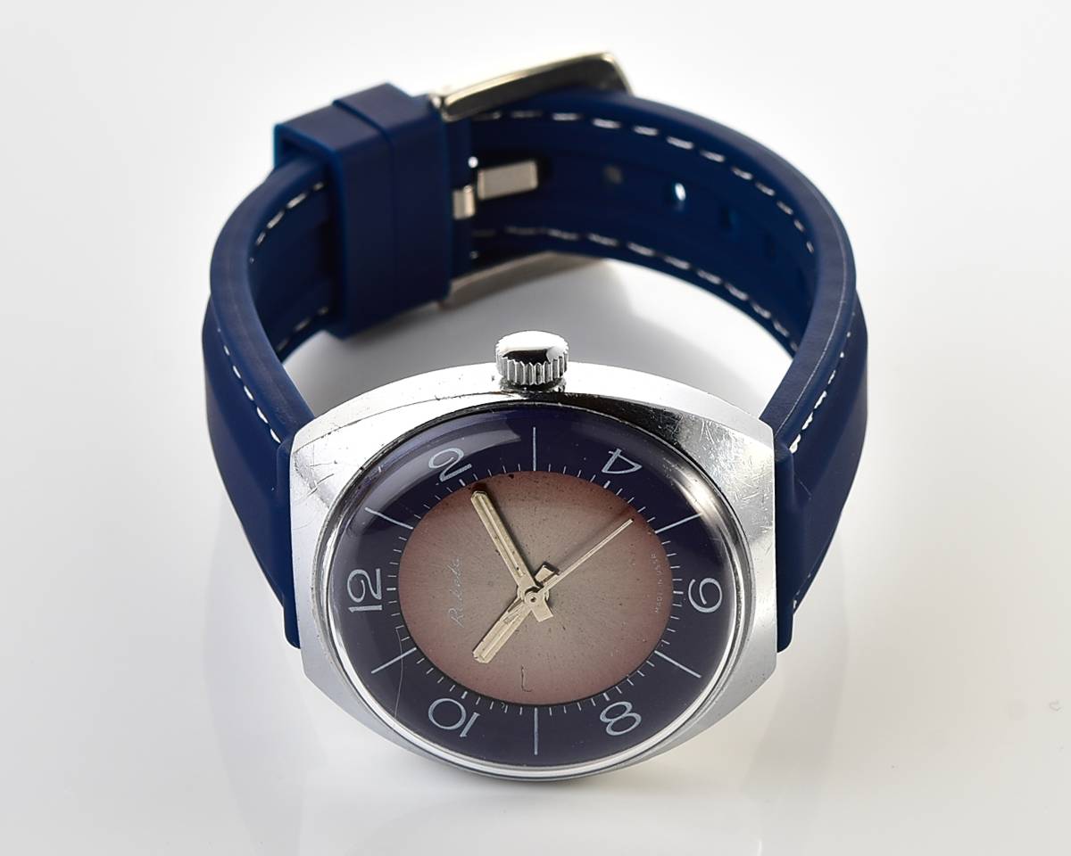 Vintage Raketa soviet mechanical watch with gorgeous bi-color grey/blue ...