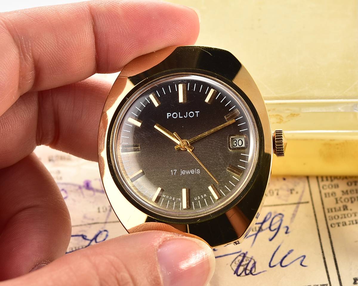 TIME CAPSULE: soviet gold-plated POLJOT mechanical wristwatch - New Old ...