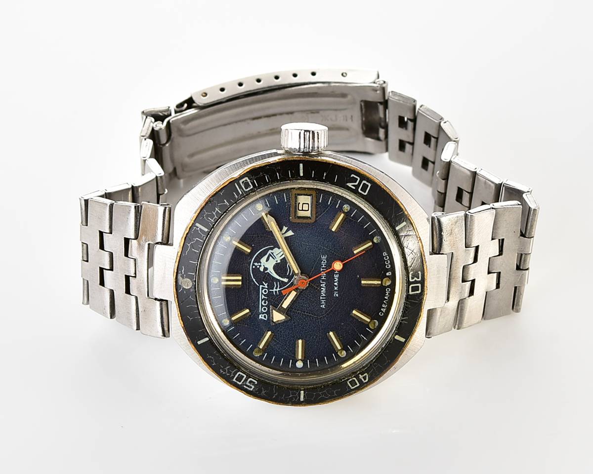 Vostok Amphibia DIVER wrist watch (Scuba Dude), with steel bracelet ...