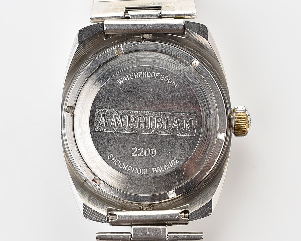 Soviet Vostok Amphibia watch, stainless steel tonneau case & Ф-shaped ...