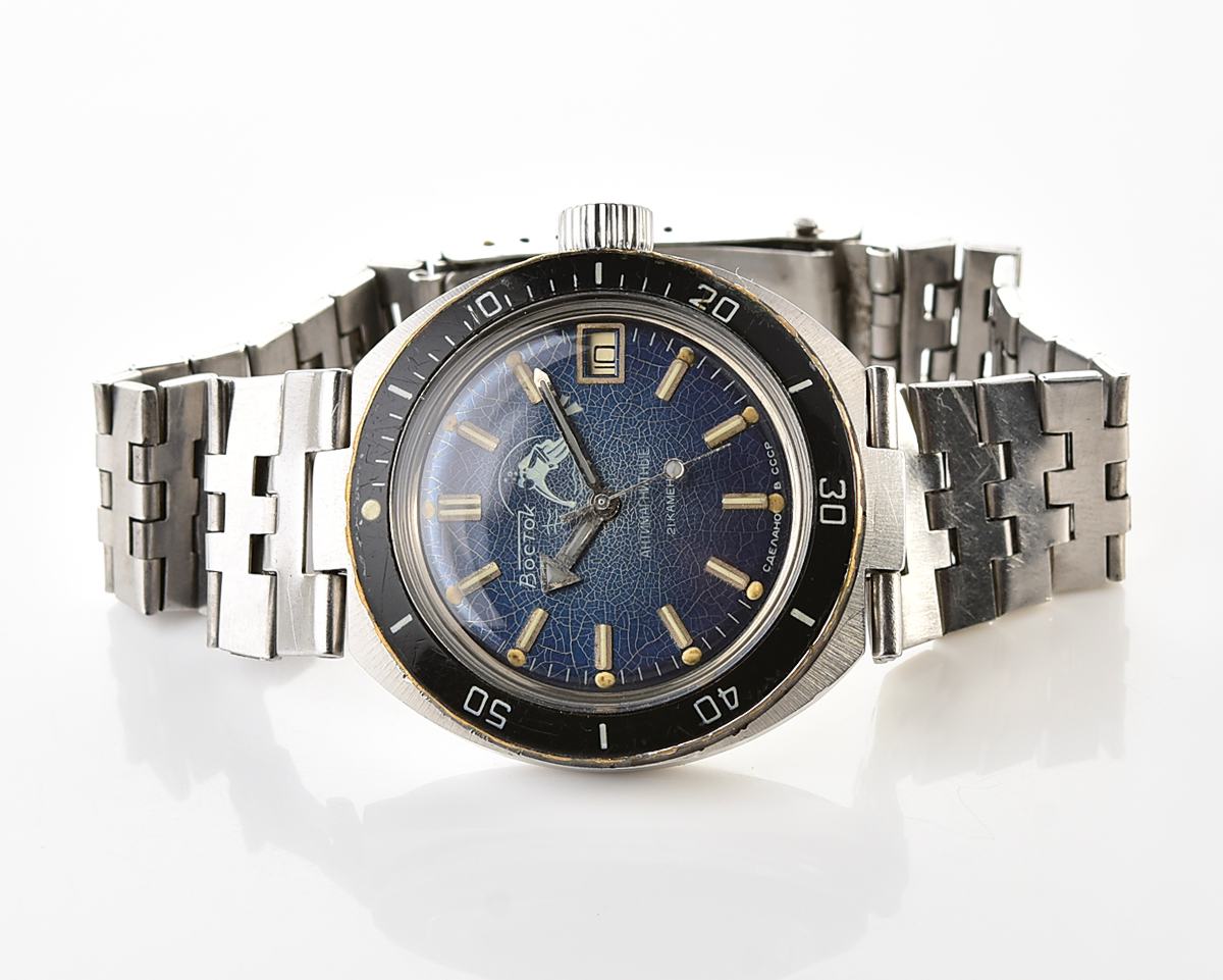 Vostok Amphibia DIVER wrist watch (Scuba Dude), with steel bracelet ...