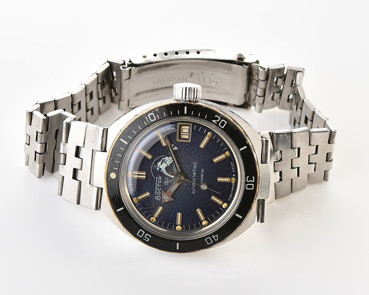 Vostok Amphibia DIVER wrist watch (Scuba Dude), with steel bracelet ...