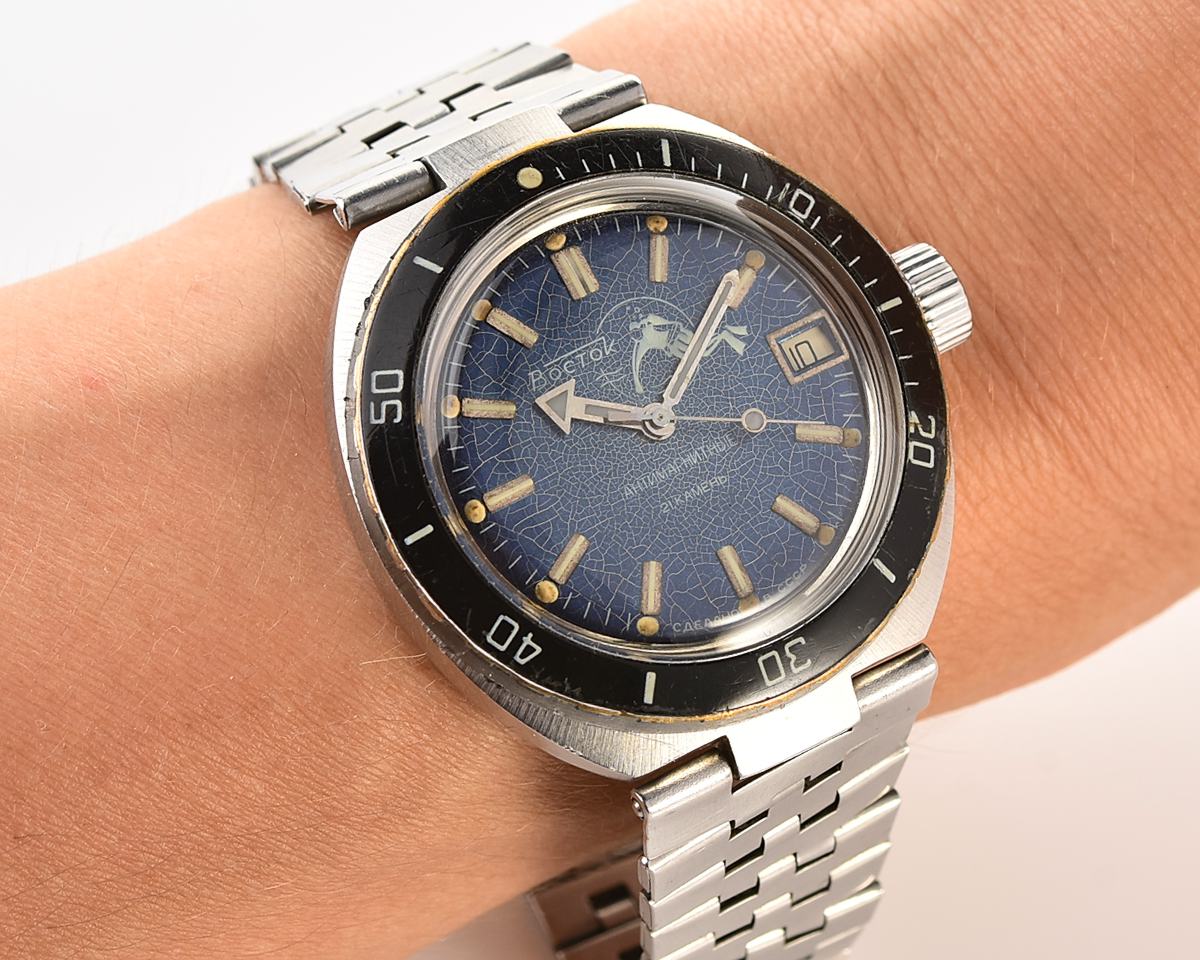Vostok Amphibia DIVER wrist watch (Scuba Dude), with steel bracelet ...