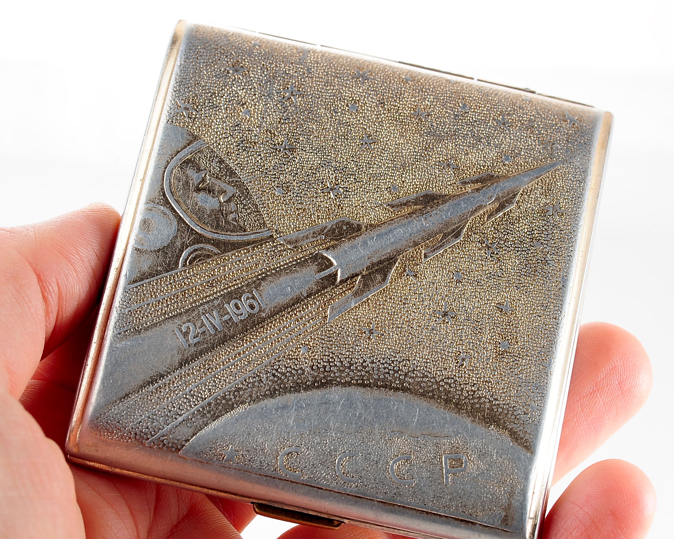 Vintage Space Rocket Vostok-1 metal cigarette box - soviet cosmos ...